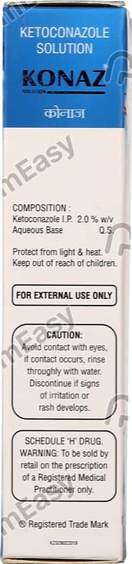 Konaz 200 MG Skin Solution (50): Uses, Side Effects, Price & Dosage ...