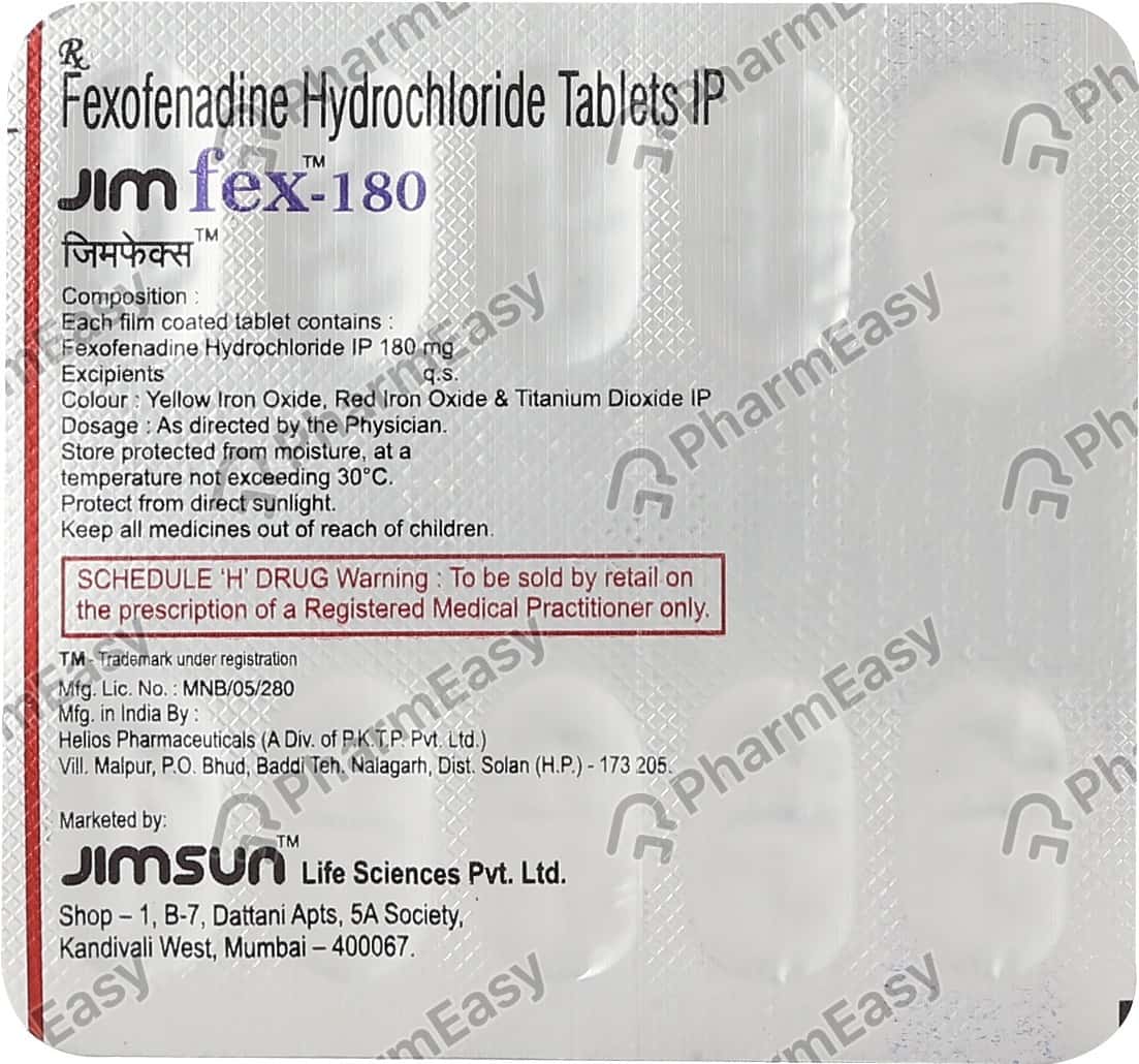 Jimfex 180 MG Tablet (10): Uses, Side Effects, Price & Dosage | PharmEasy