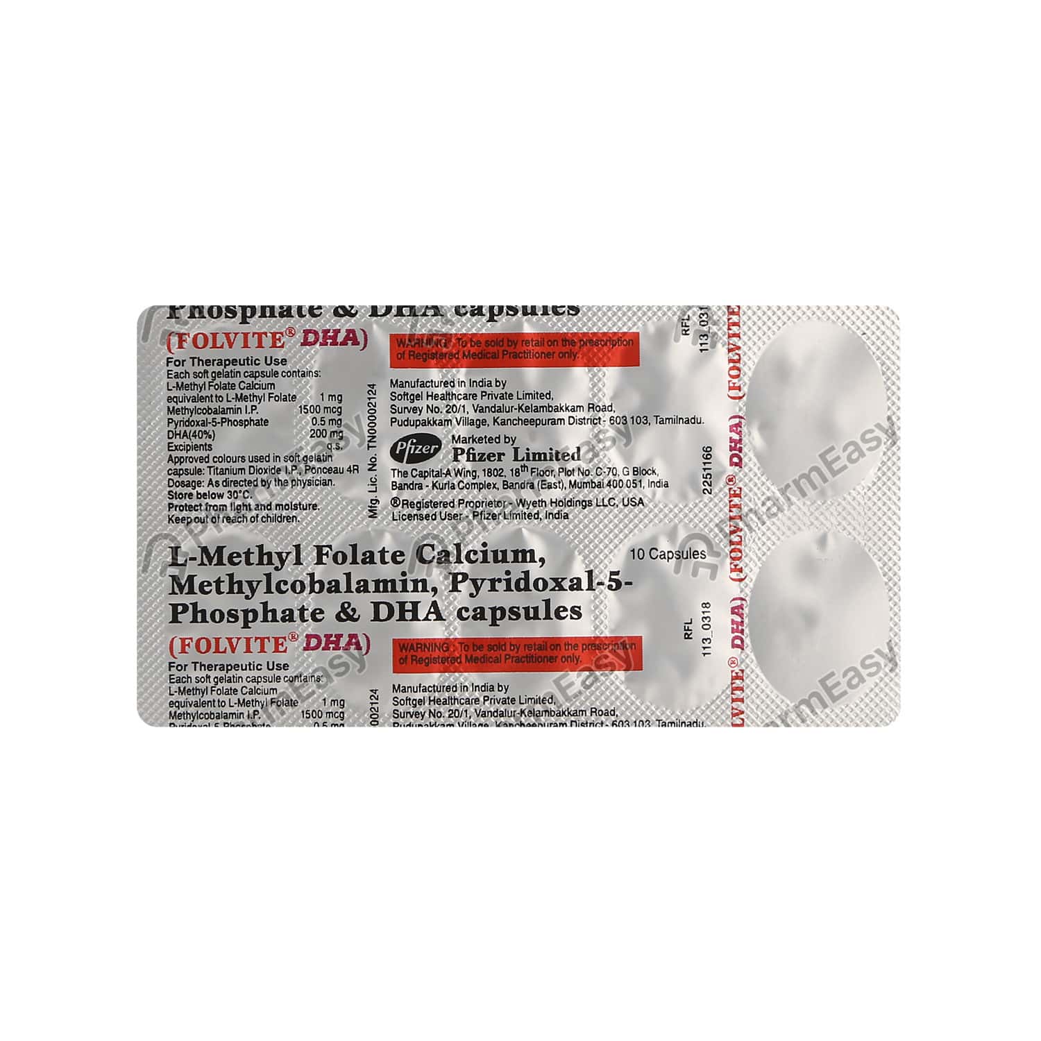 Buy Folvite Dha Cap 10'S Online at Flat 18% OFF* | PharmEasy