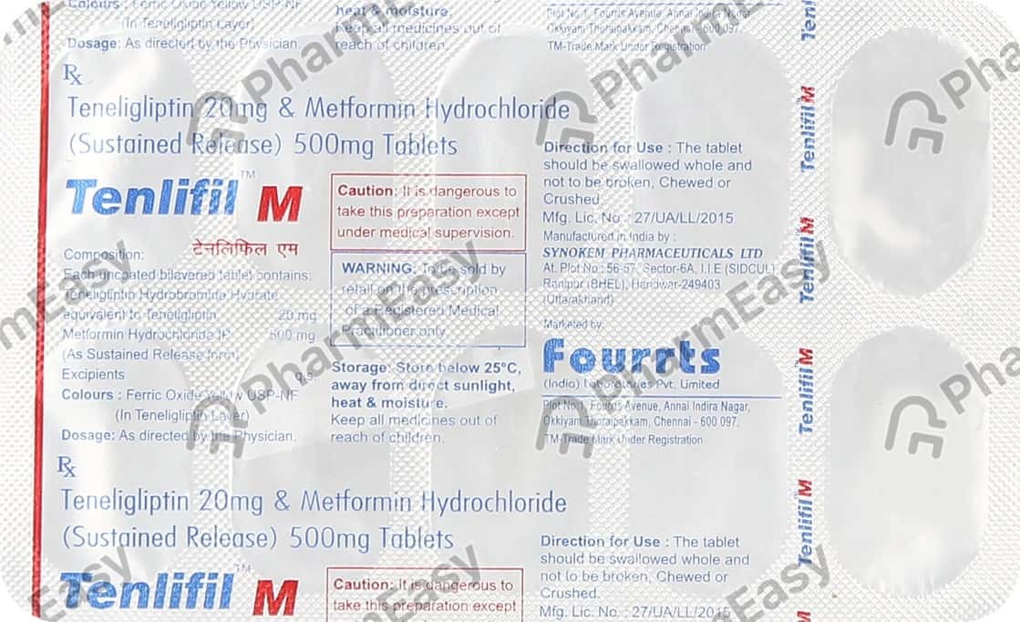 Tenebetic M 20/500mg Strip Of 10 Tablets: Uses, Side Effects, Price ...