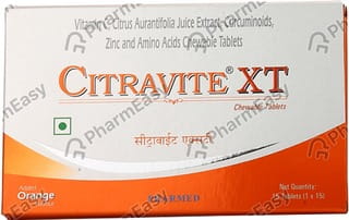 Buy Citravite Xt Orange Flavour Strip Of 15 Chewable Tablets Online at ...