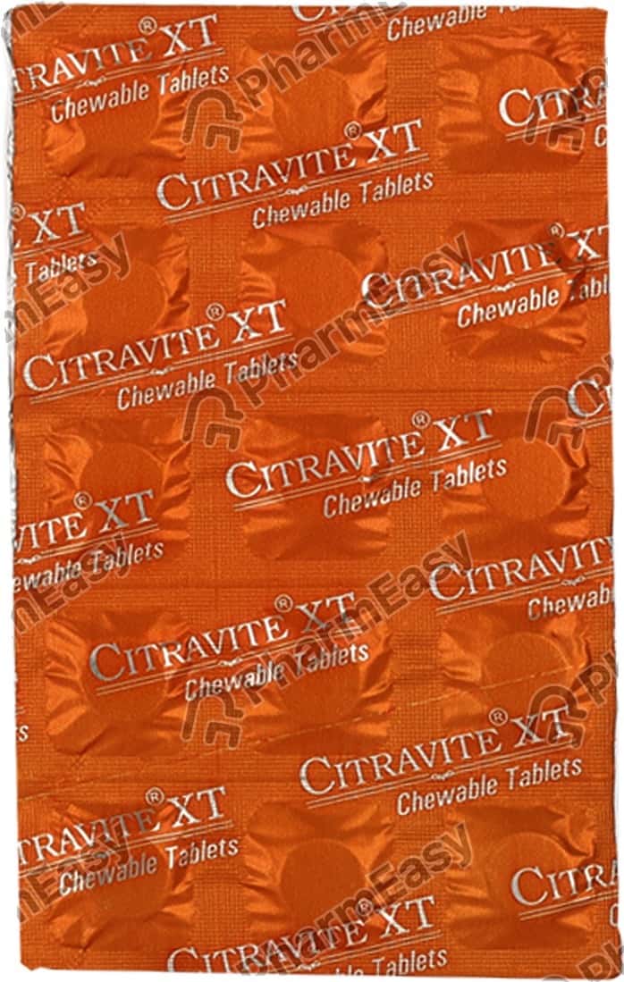 Buy Citravite Xt Orange Flavour Strip Of 15 Chewable Tablets Online at ...
