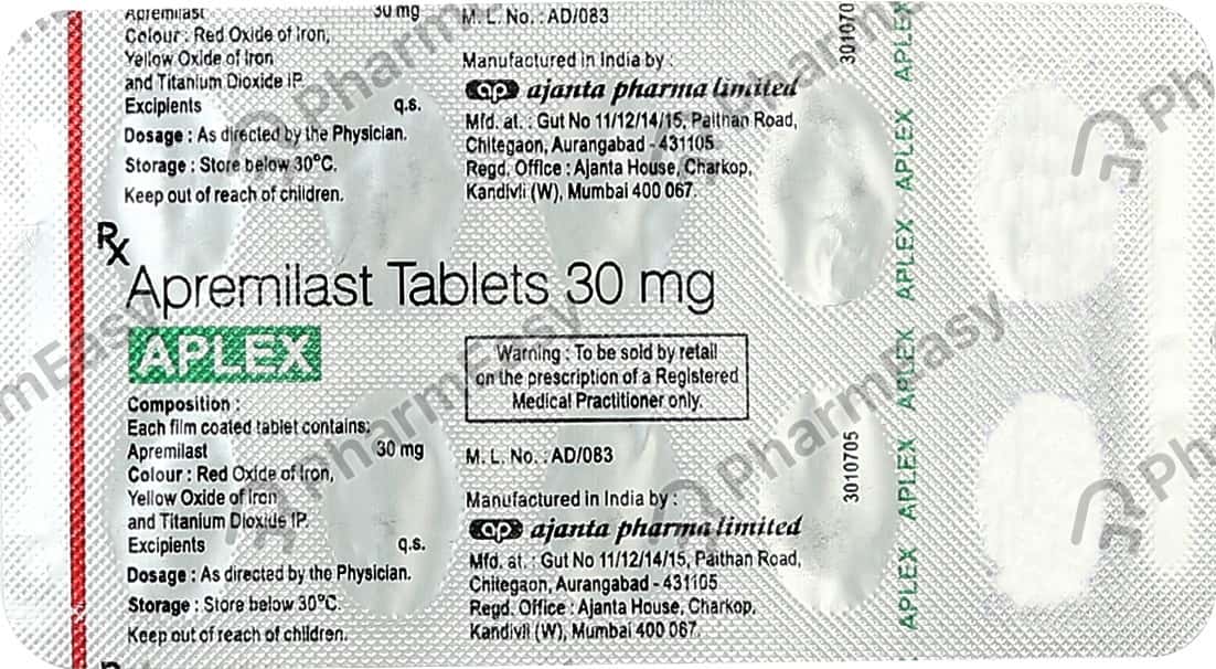 Aplex 30 MG Tablet (10): Uses, Side Effects, Price & Dosage | PharmEasy