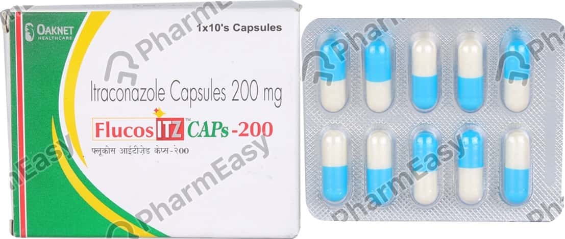 Flucos Itz 200 MG Capsule (10): Uses, Side Effects, Price & Dosage ...