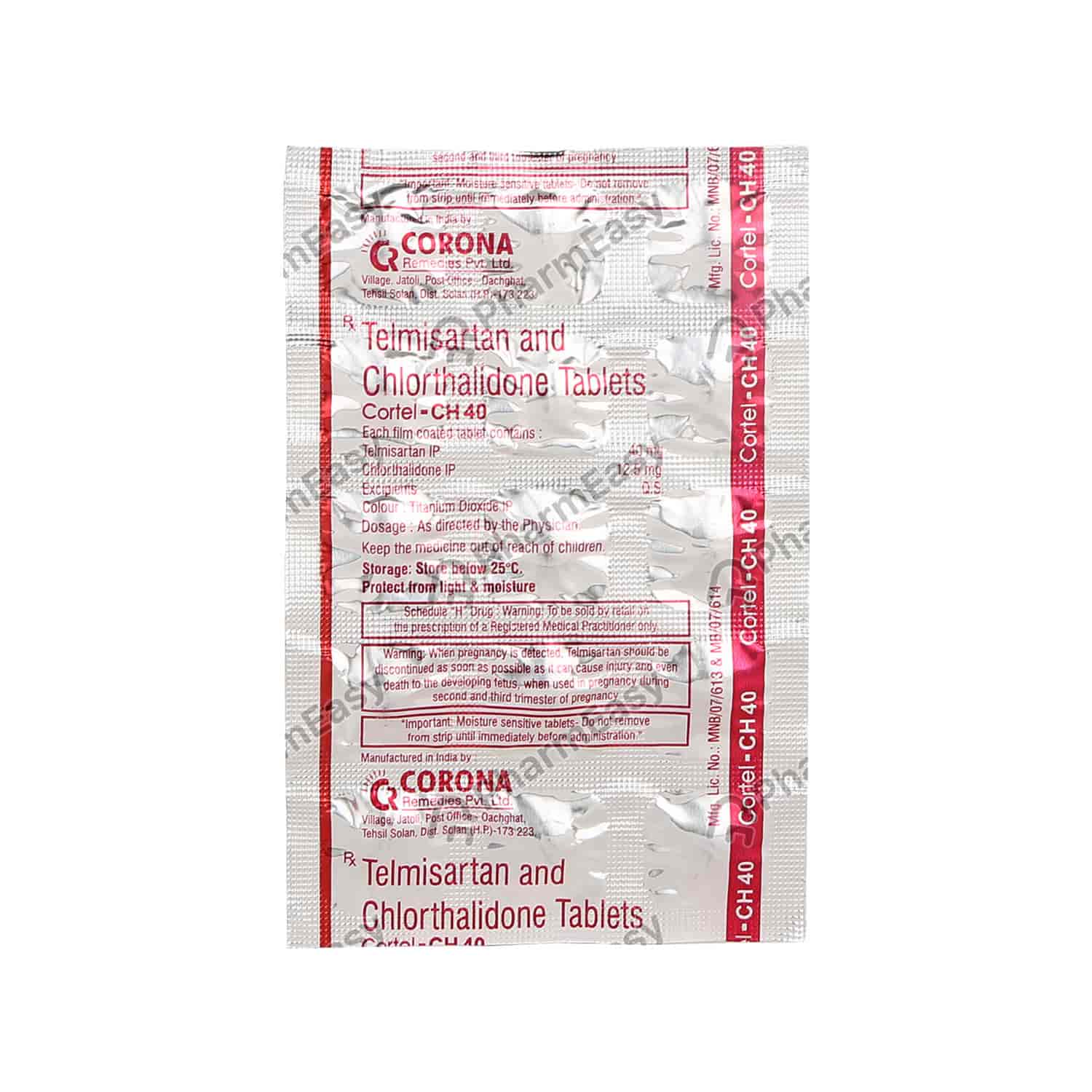 Cortel Ch 40/12.5mg Strip Of 15 Tablets - Uses, Side Effects, Dosage ...