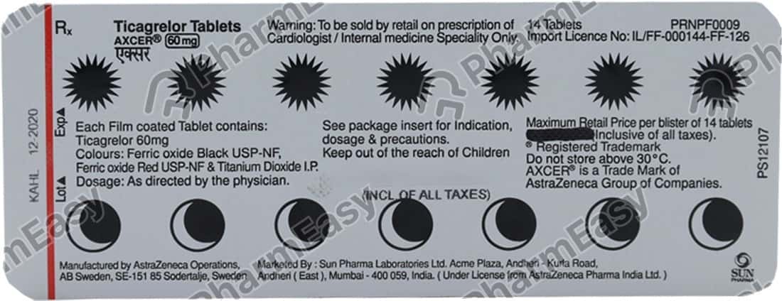 Axcer 60 MG Tablet (14): Uses, Side Effects, Price, Dosage ...