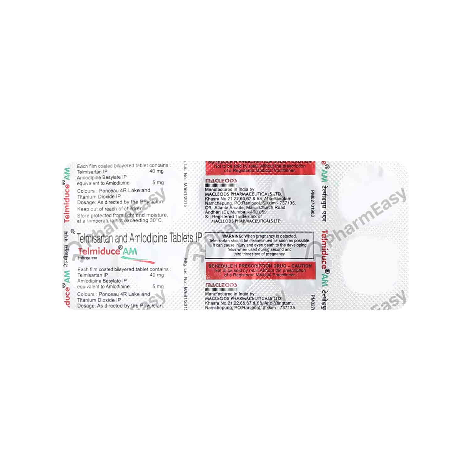 Buy Telmiduce Am Tab 10'S Online at flat 15% off | PharmEasy