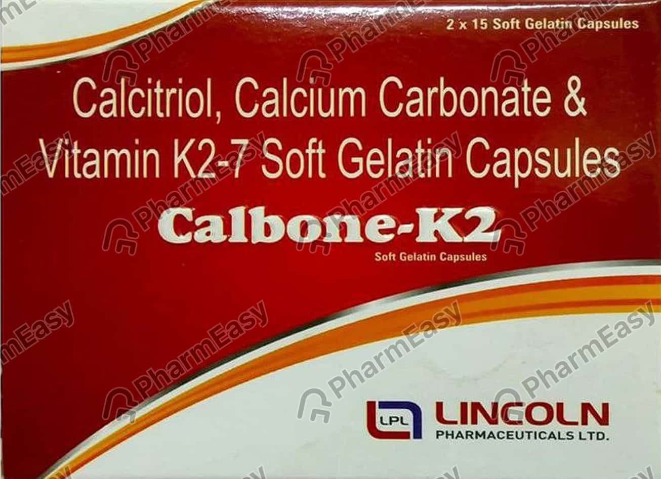 Buy Calbone K2 Strip Of 15 Capsules Online & Save Up to 24% at PharmEasy