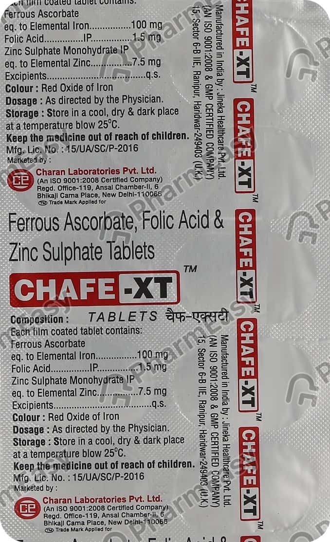 Chafe Xt Strip Of 10 Tablets: Uses, Side Effects, Price & Dosage ...