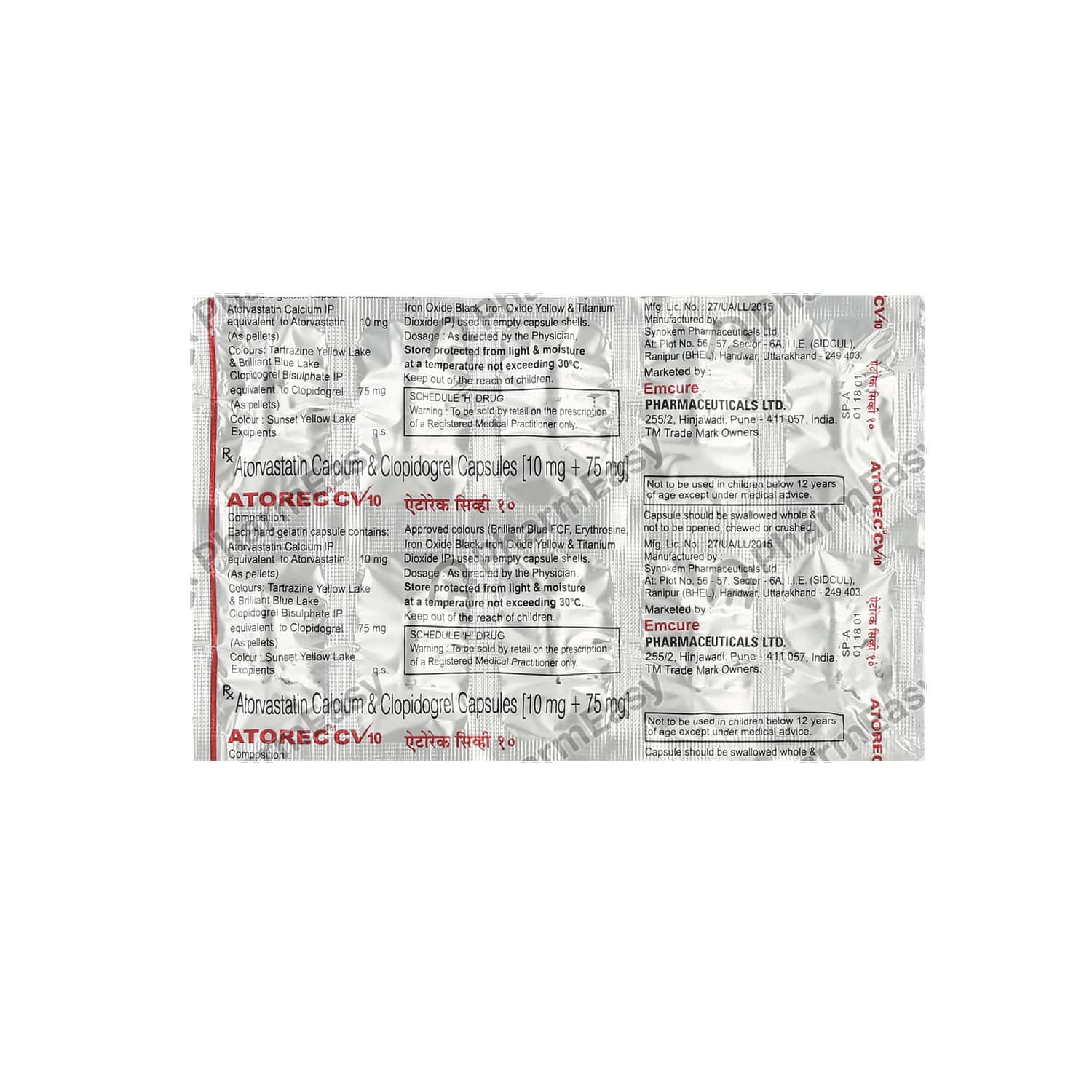 Buy Atorec Cv 10mg Cap 10'S Online at Flat 18% OFF* | PharmEasy