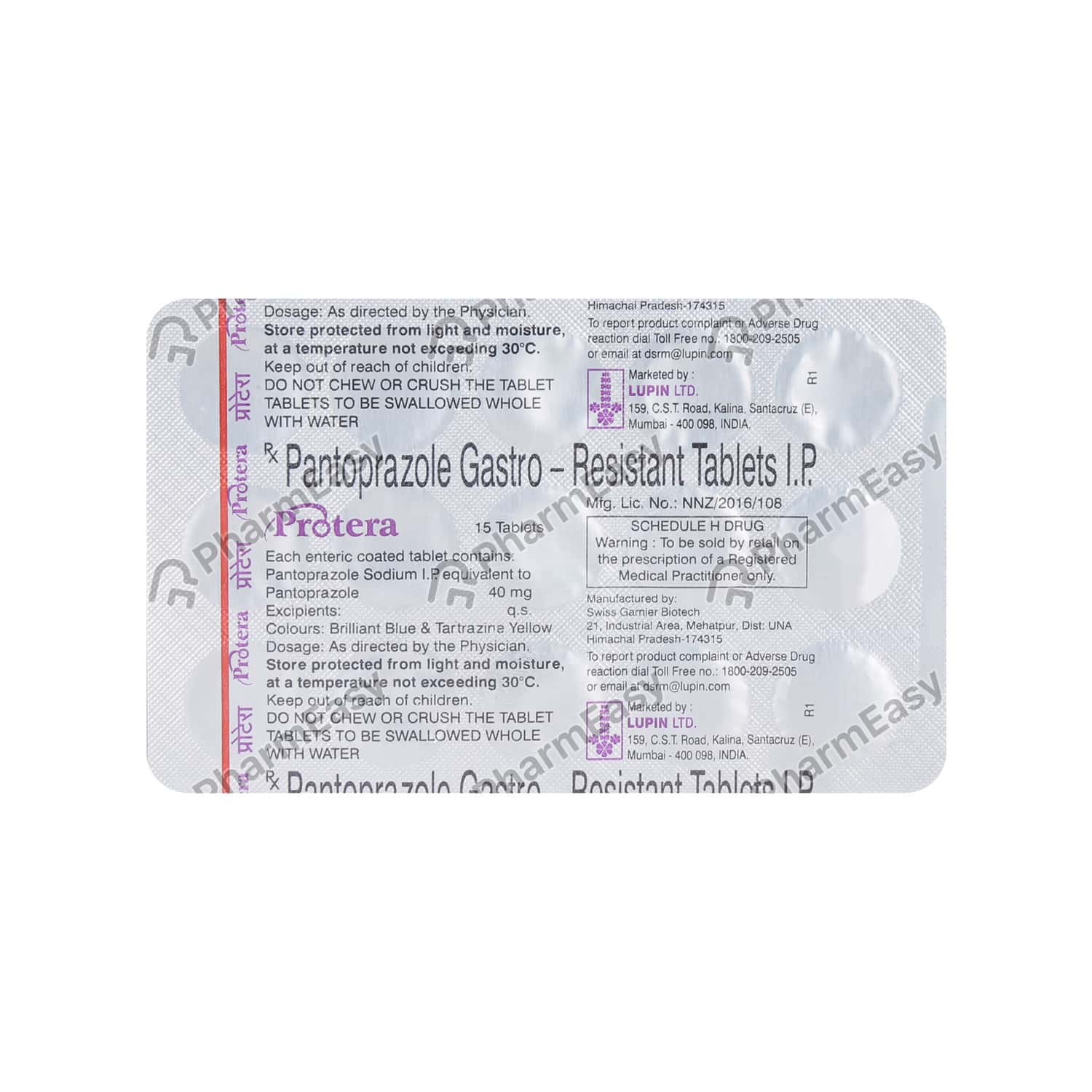 Protera 40 MG Tablet (15) - Uses, Side Effects, Dosage, Composition ...