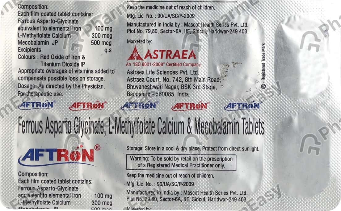 Buy Aftron Strip Of 10 Tablets Online at Flat 15% OFF | PharmEasy