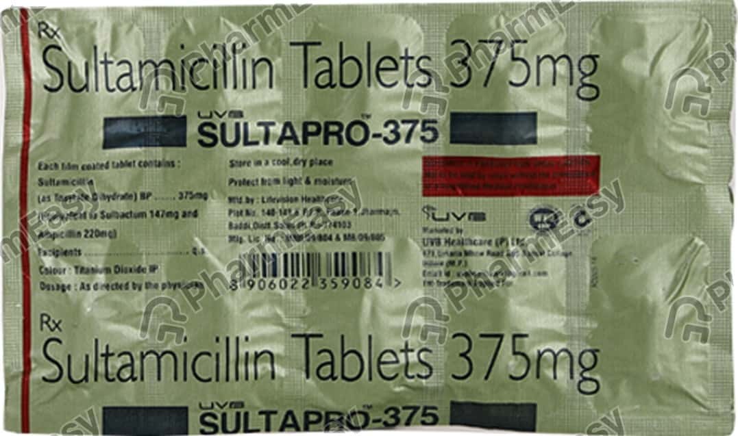 Sultapro 375 MG Tablet (10): Uses, Side Effects, Price & Dosage | PharmEasy