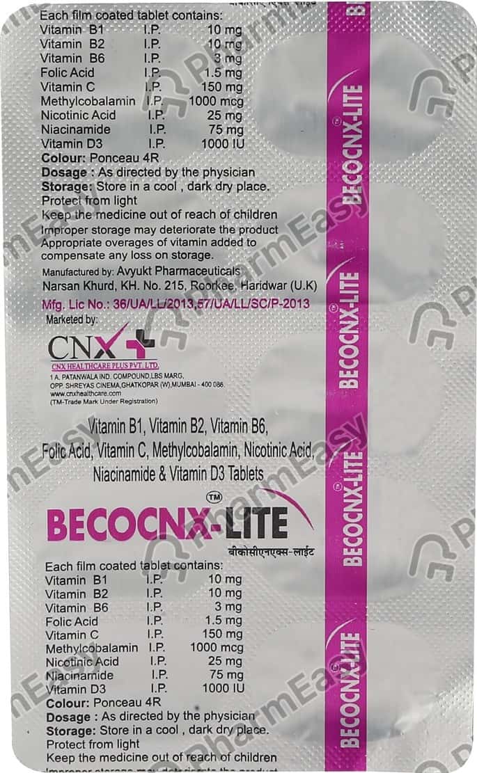 Buy Becocnx Lite Strip Of 10 Tablets Online at Flat 15% OFF | PharmEasy