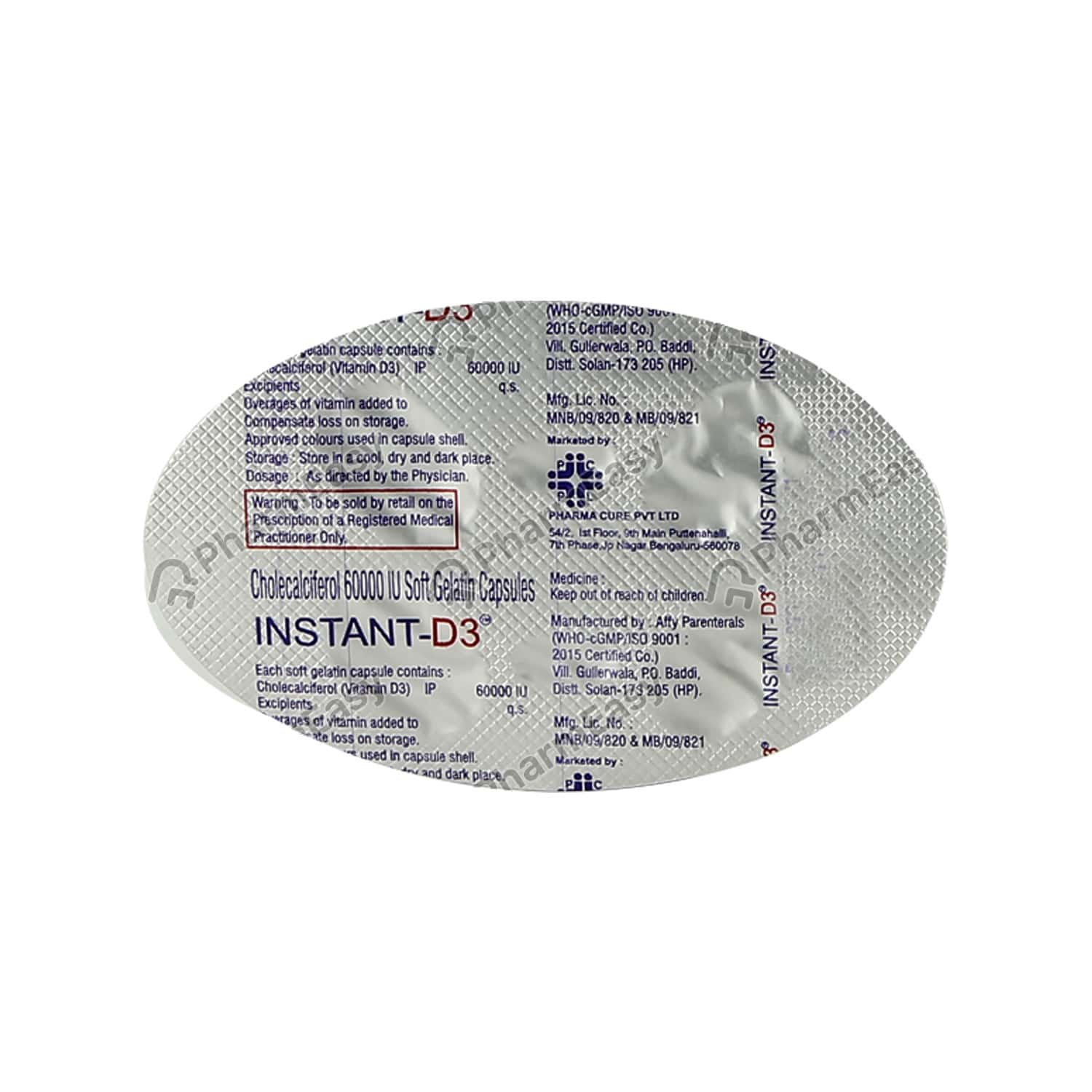 Instant D3 60000 IU Capsule (4) - Uses, Side Effects, Dosage ...