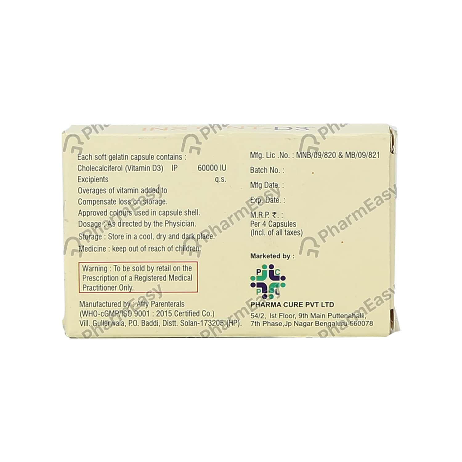 Instant D3 60000 IU Capsule (4) - Uses, Side Effects, Dosage ...