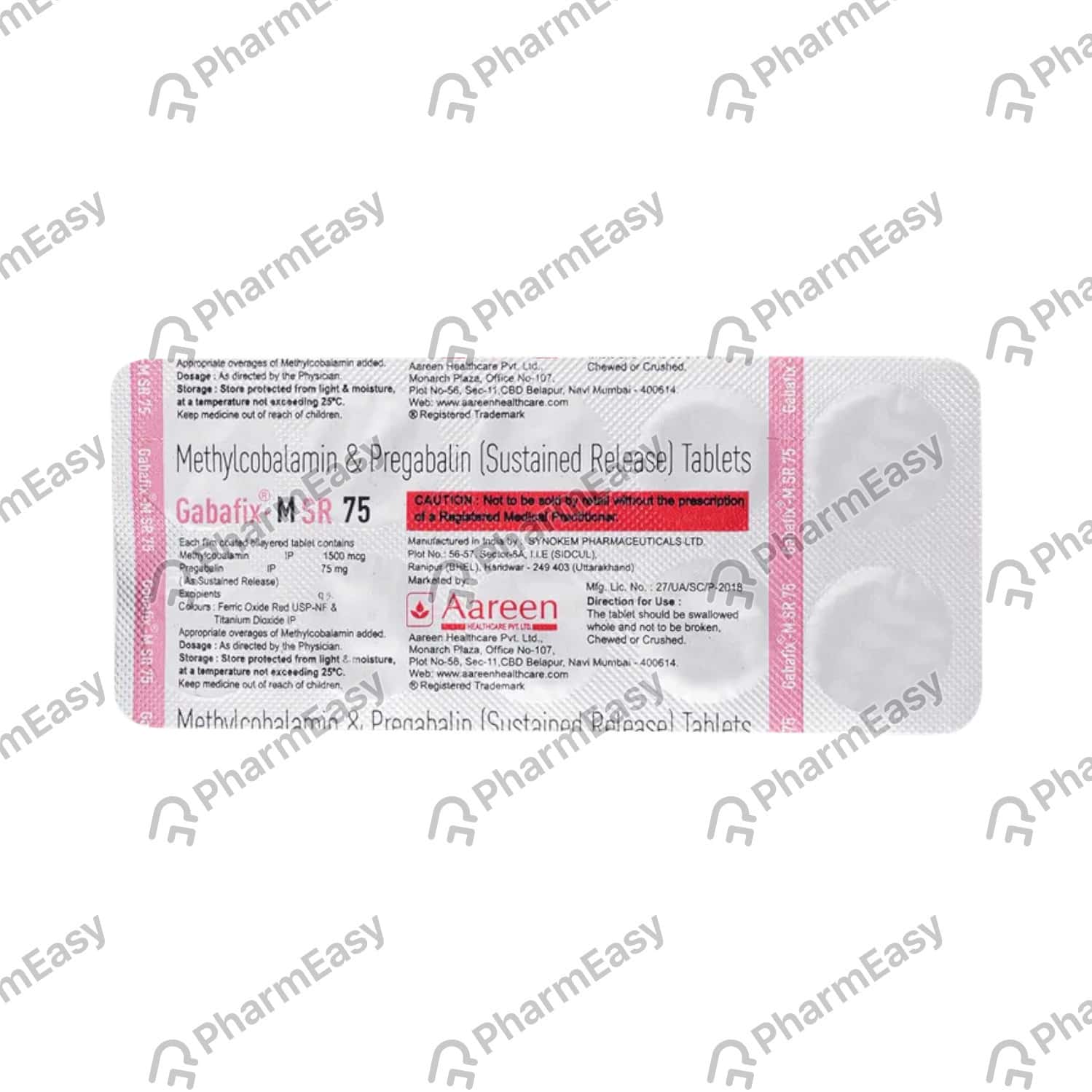 Gabafix M Sr 75mg Strip Of 10 Tablets: Uses, Side Effects, Price ...