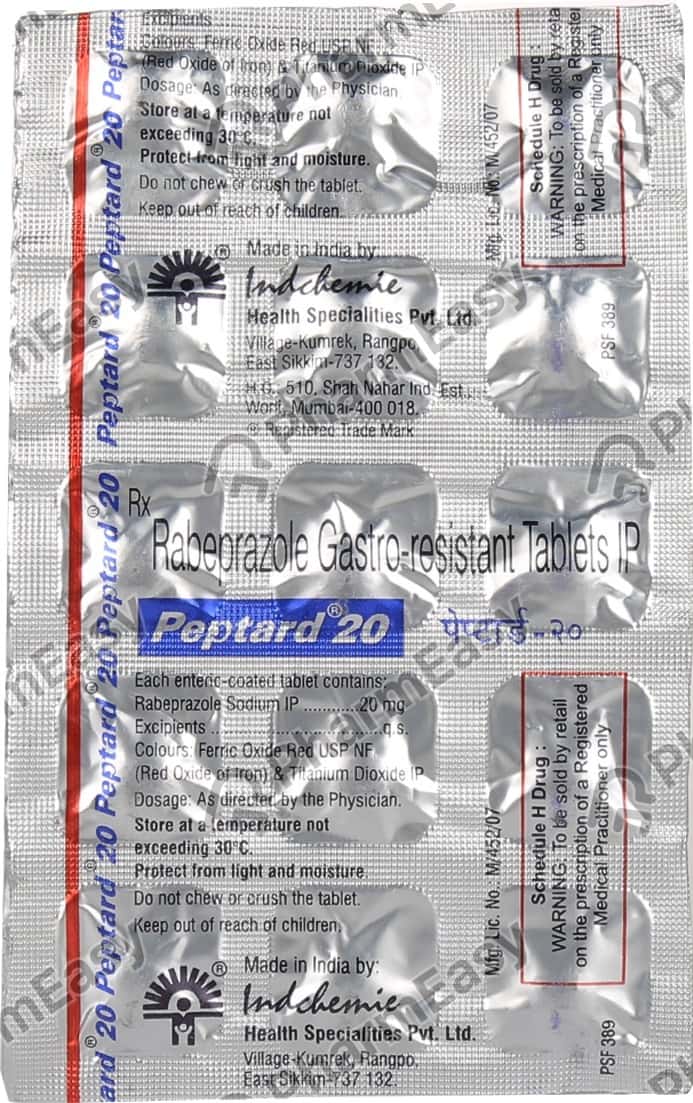 Peptard 20 MG Tablet (15): Uses, Side Effects, Price & Dosage | PharmEasy