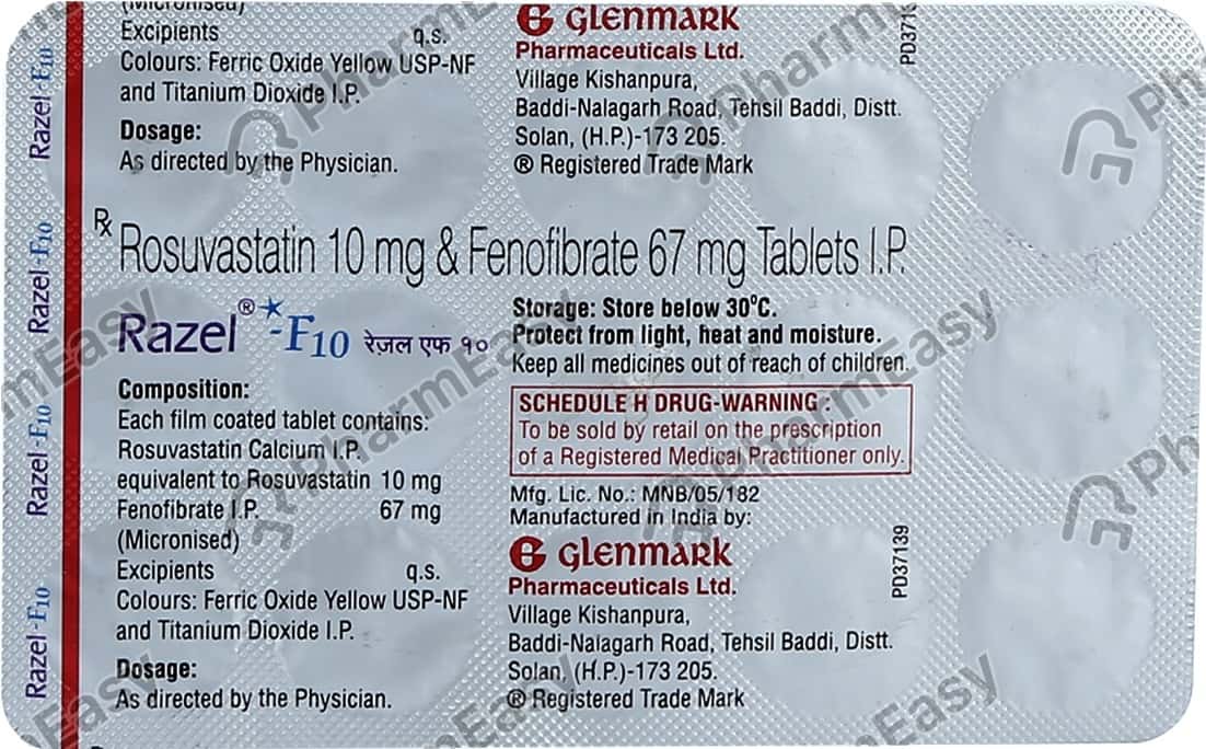 Razel F 10 Strip Of 15 Tablets: Uses, Side Effects, Price & Dosage | PharmEasy