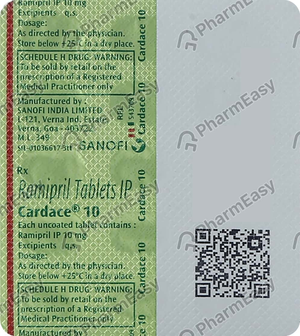 Cardace 10 MG Tablet (15): Uses, Side Effects, Price & Dosage | PharmEasy