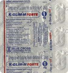 K Glim M Forte 1mg Strip Of 15 Tablets: Uses, Side Effects, Price ...
