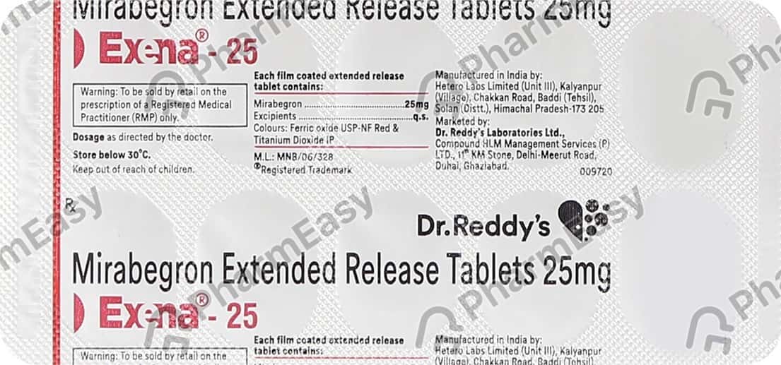 Exena 25 MG Tablet (10): Uses, Side Effects, Price & Dosage | PharmEasy