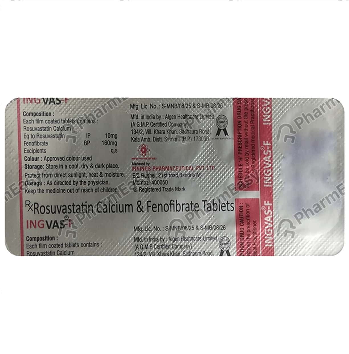 Ingvas F Strip Of 10 Tablets: Uses, Side Effects, Price & Dosage ...