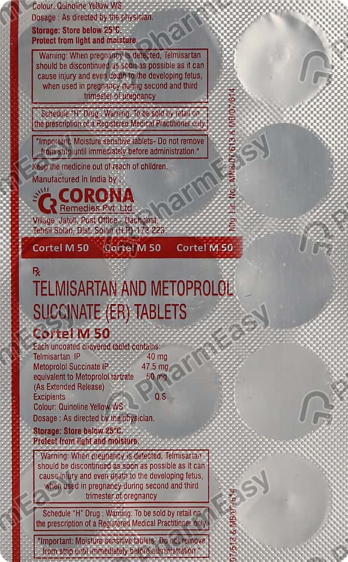 Cortel M 50mg Strip Of 15 Tablets: Uses, Side Effects, Price & Dosage ...