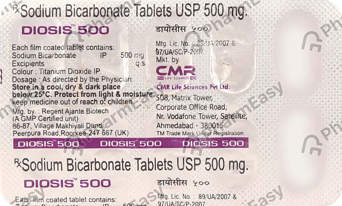 Diosis 500 MG Tablet (10): Uses, Side Effects, Price & Dosage | PharmEasy