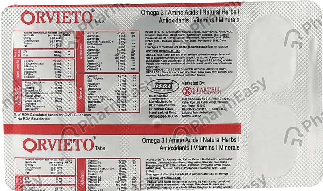 Buy Orvieto Tablet (10) Online at Flat 15% OFF | PharmEasy
