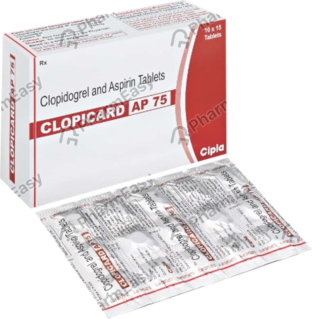 Clopicard Ap 75mg Tablet 15'S: Uses, Side Effects, Price, Dosage ...
