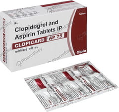 Clopicard Ap 75mg Strip Of 15 Tablets: Uses, Side Effects, Price ...