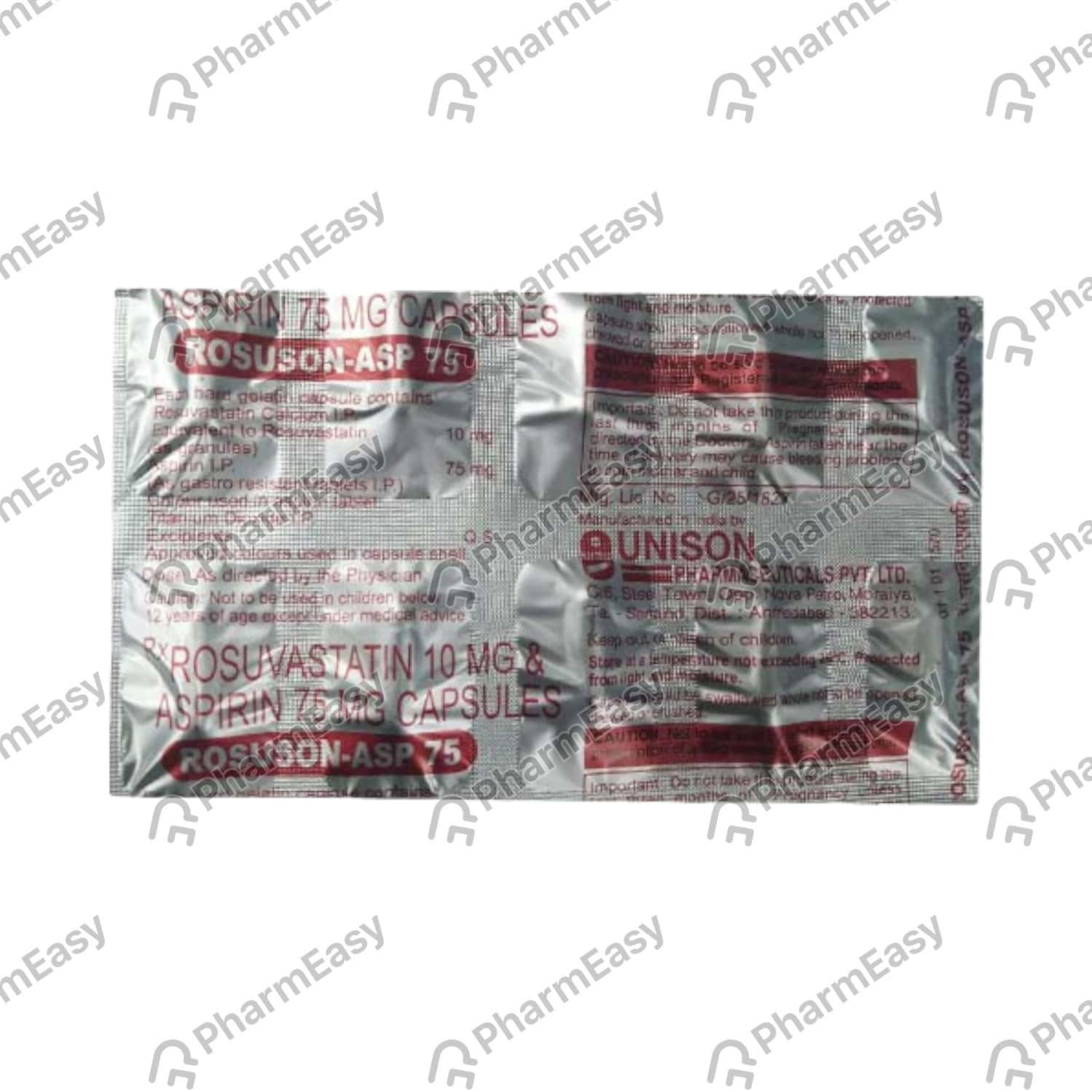 Rosuson Asp 75mg Strip Of 10 Capsules: Uses, Side Effects, Price ...
