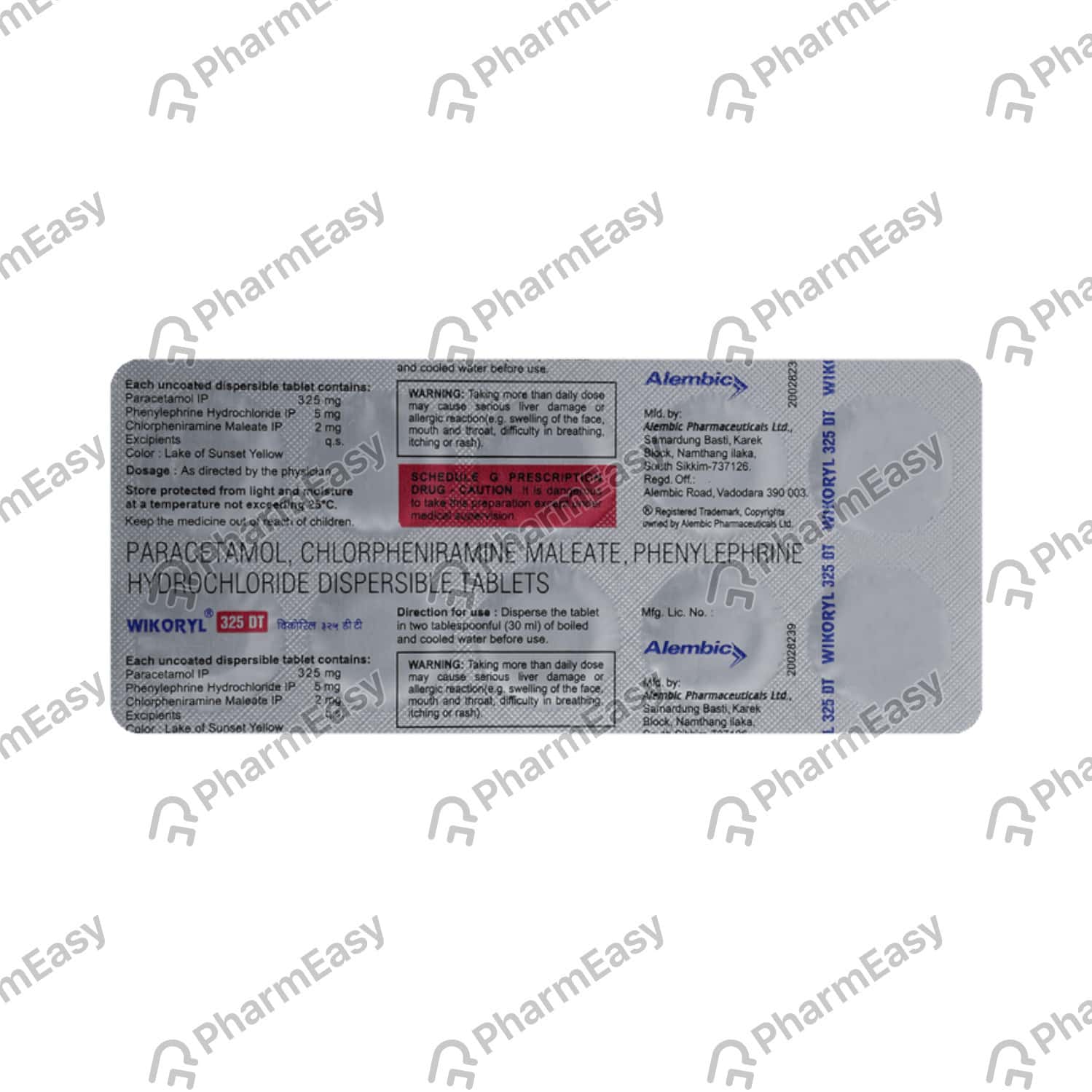 Wikoryl 325mg Dt Strip Of 10 Tablets: Uses, Side Effects, Price ...