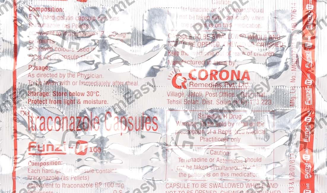 Funzi It 100 MG Capsule (10): Uses, Side Effects, Price & Dosage ...