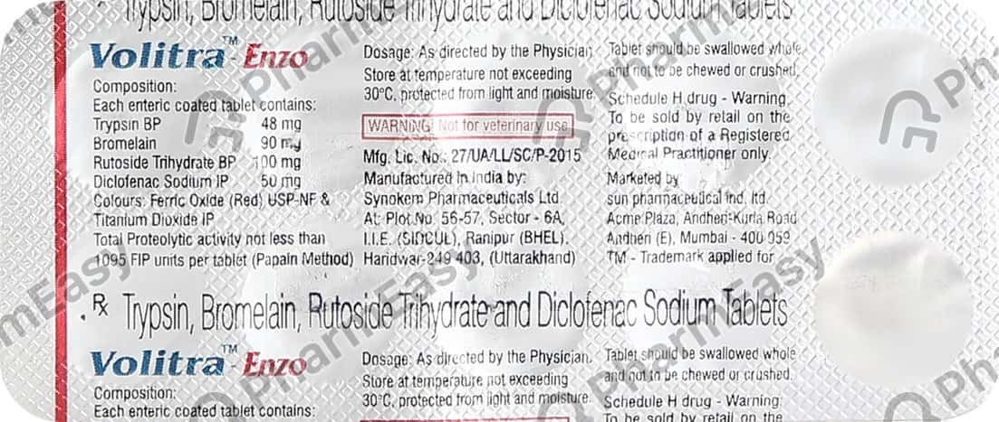 Volitra Enzo Tablets 10'S: Uses, Side Effects, Price, Dosage ...