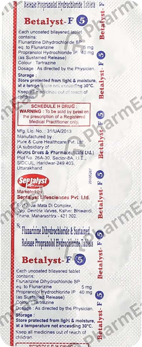 Betalyst F 5mg Strip Of 10 Tablets: Uses, Side Effects, Price & Dosage | PharmEasy