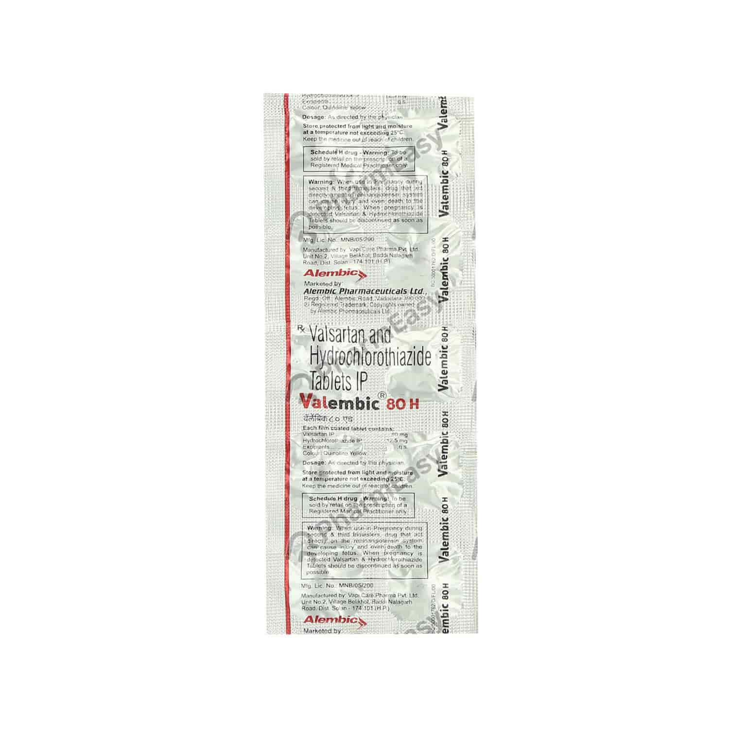 Buy Valembic 80mg H Tablet 10'S Online at Flat 18% OFF* | PharmEasy