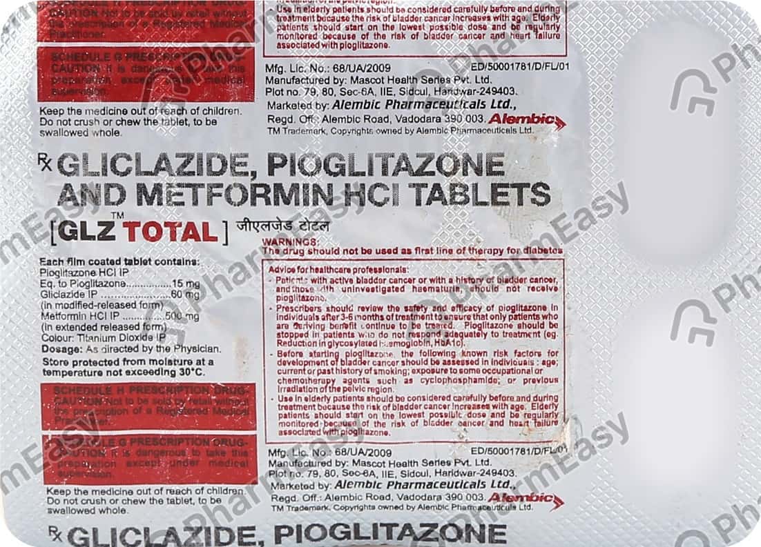 Glz Total Strip Of 10 Tablets: Uses, Side Effects, Price & Dosage ...