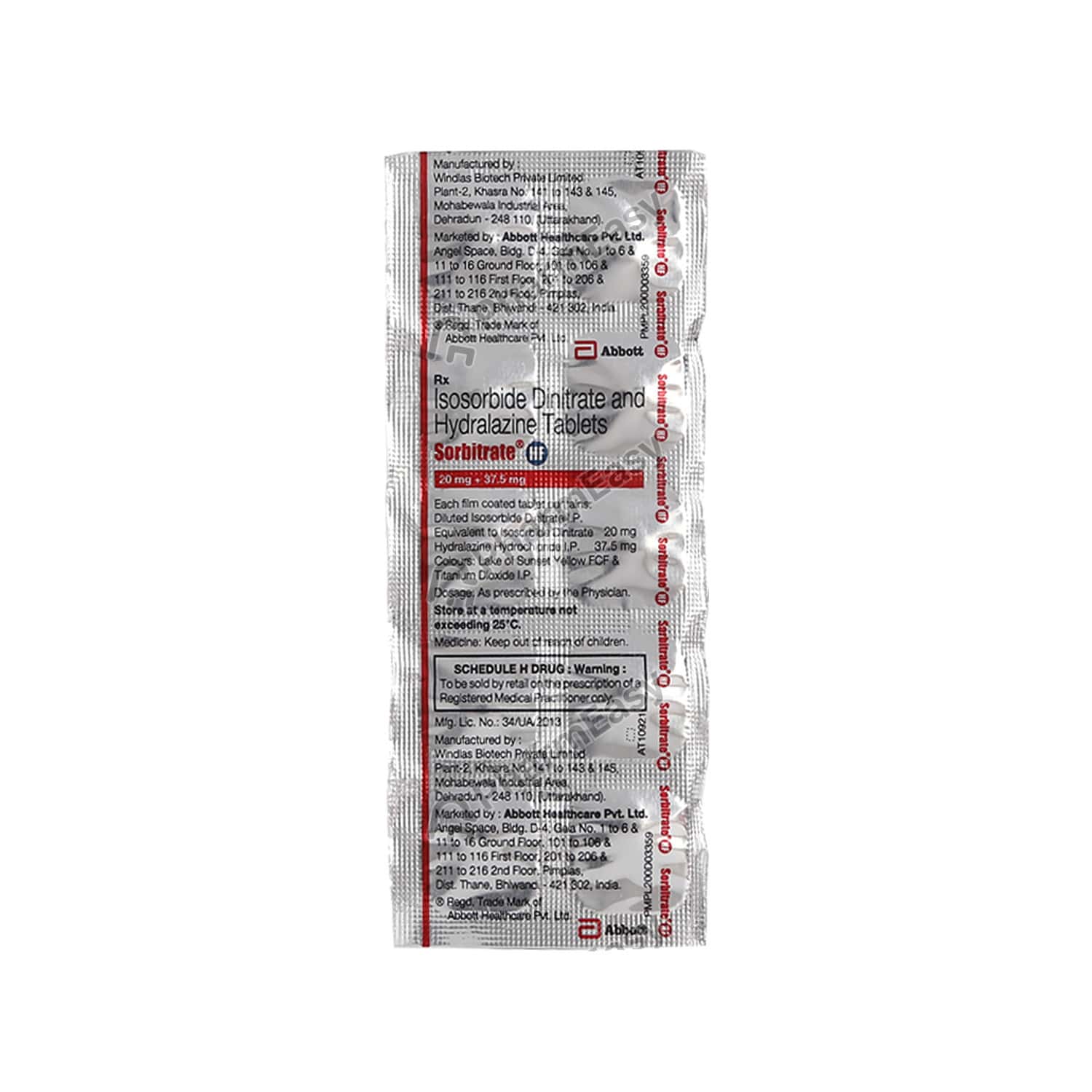 Buy Sorbitrate Hf Strip Of 10 Tablets Online at Flat 15% OFF | PharmEasy