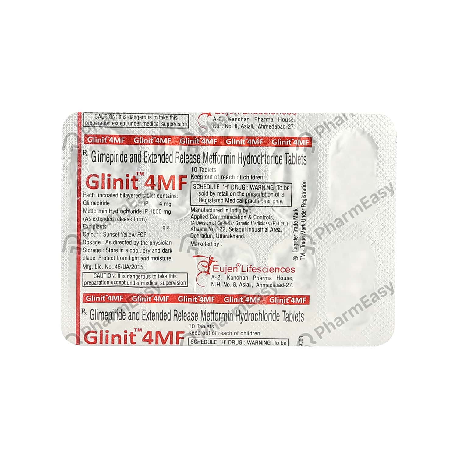 Glinit Mf Tablet (10) - Uses, Side Effects, Dosage, Composition & Price ...