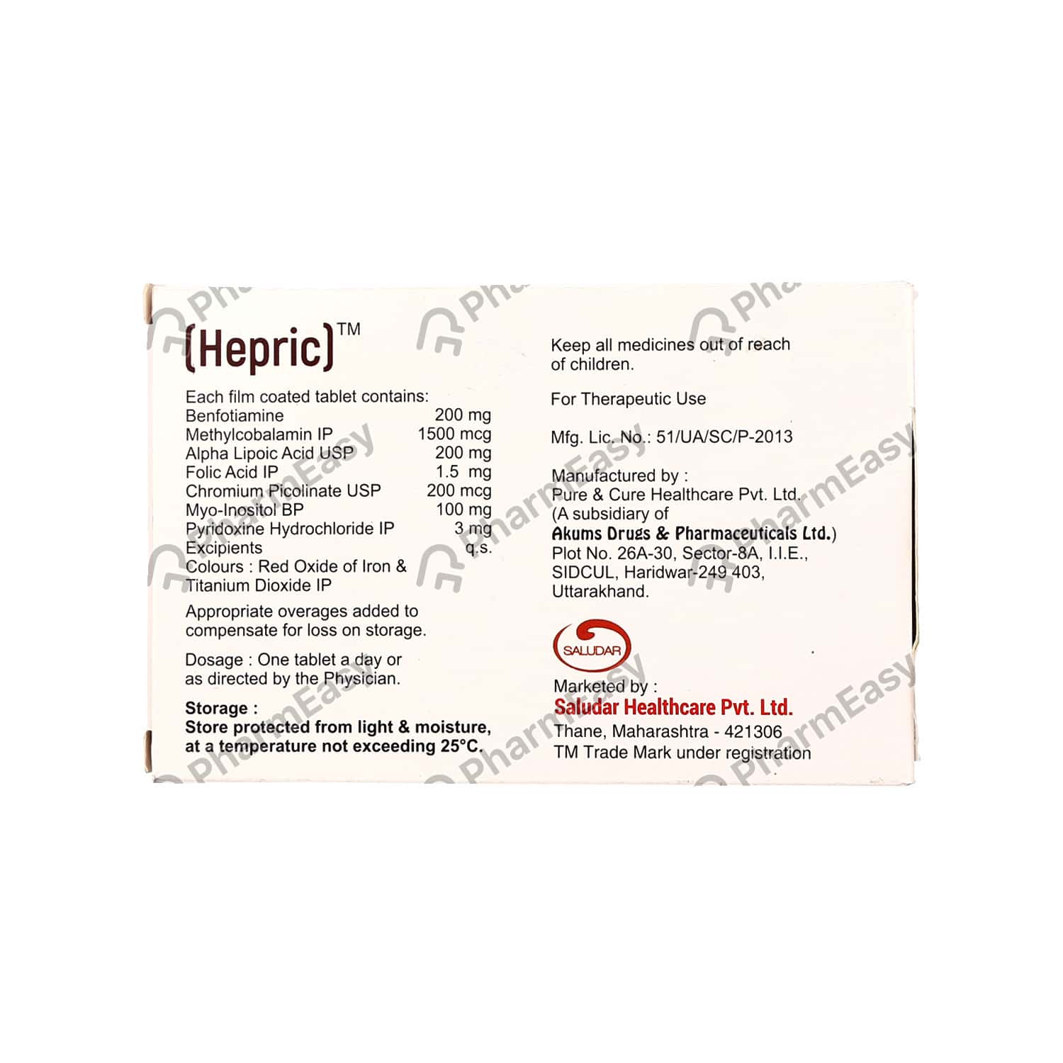 Buy Hepric Tab 10'S Online at Flat 18% OFF* | PharmEasy