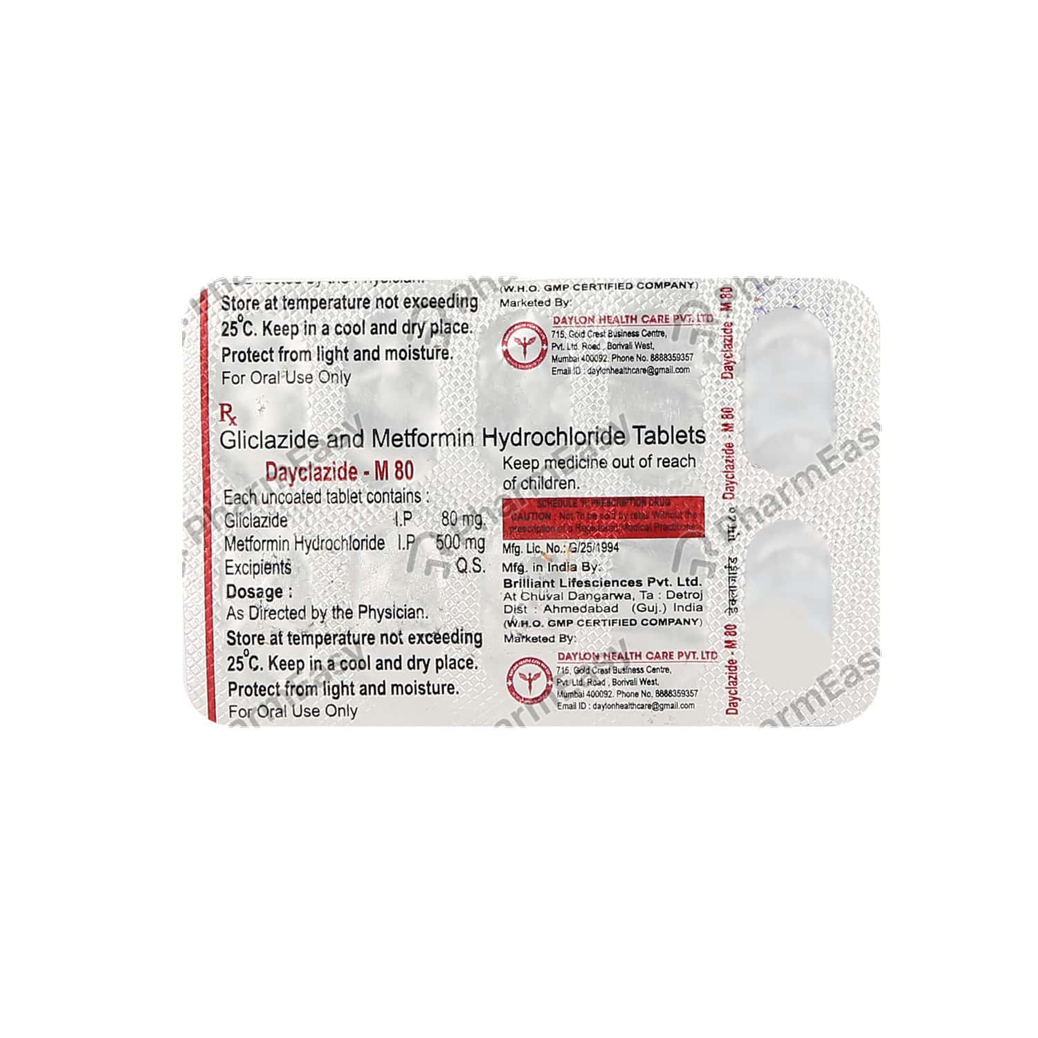 Buy Dayclazide M 80mg Tablet 10'S Online at Flat 18% OFF* | PharmEasy