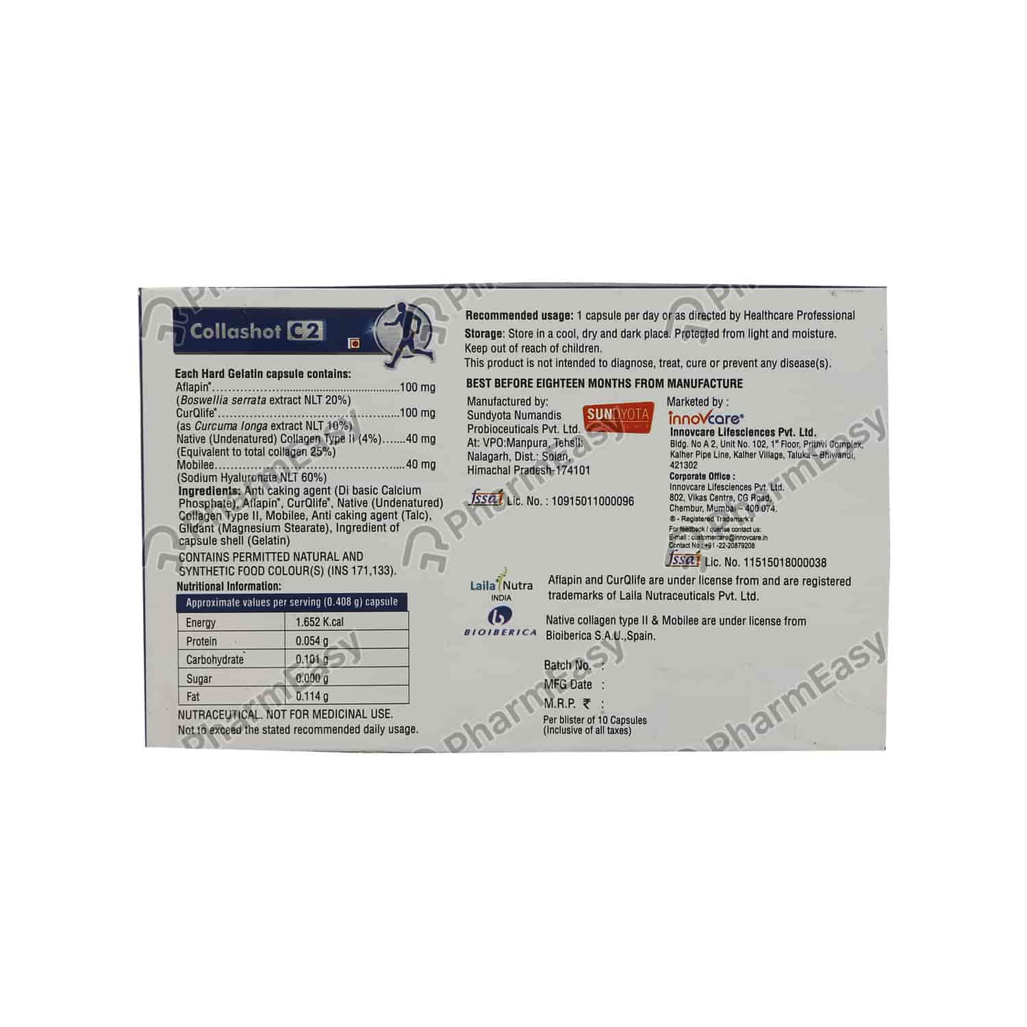 Buy Collashot C2 Cap 10'S Online at Flat 18% OFF* | PharmEasy