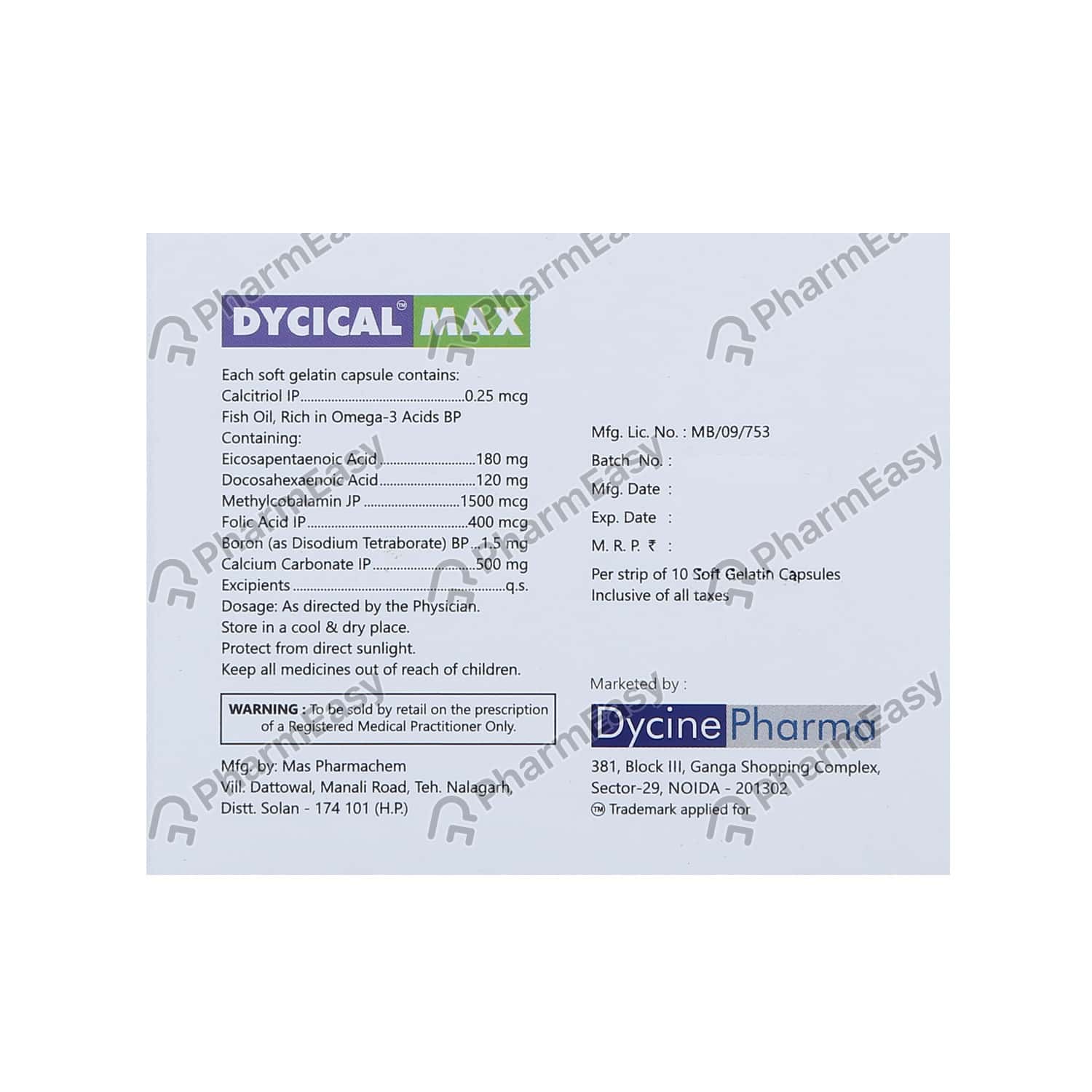 Buy Dycical Max Cap 10'S Online at Flat 18% OFF* | PharmEasy