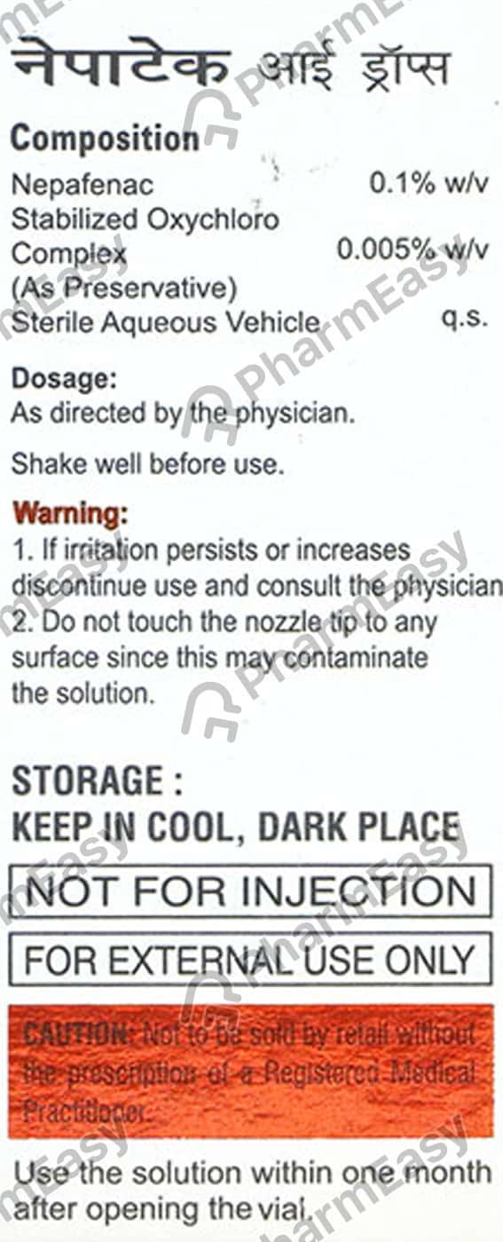Nepatak 0.1 % Eye Drop (5): Uses, Side Effects, Price & Dosage | PharmEasy