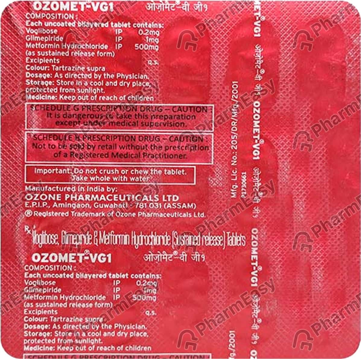 Ozomet Vg1 Tablets 15'S: Uses, Side Effects, Price & Dosage | PharmEasy