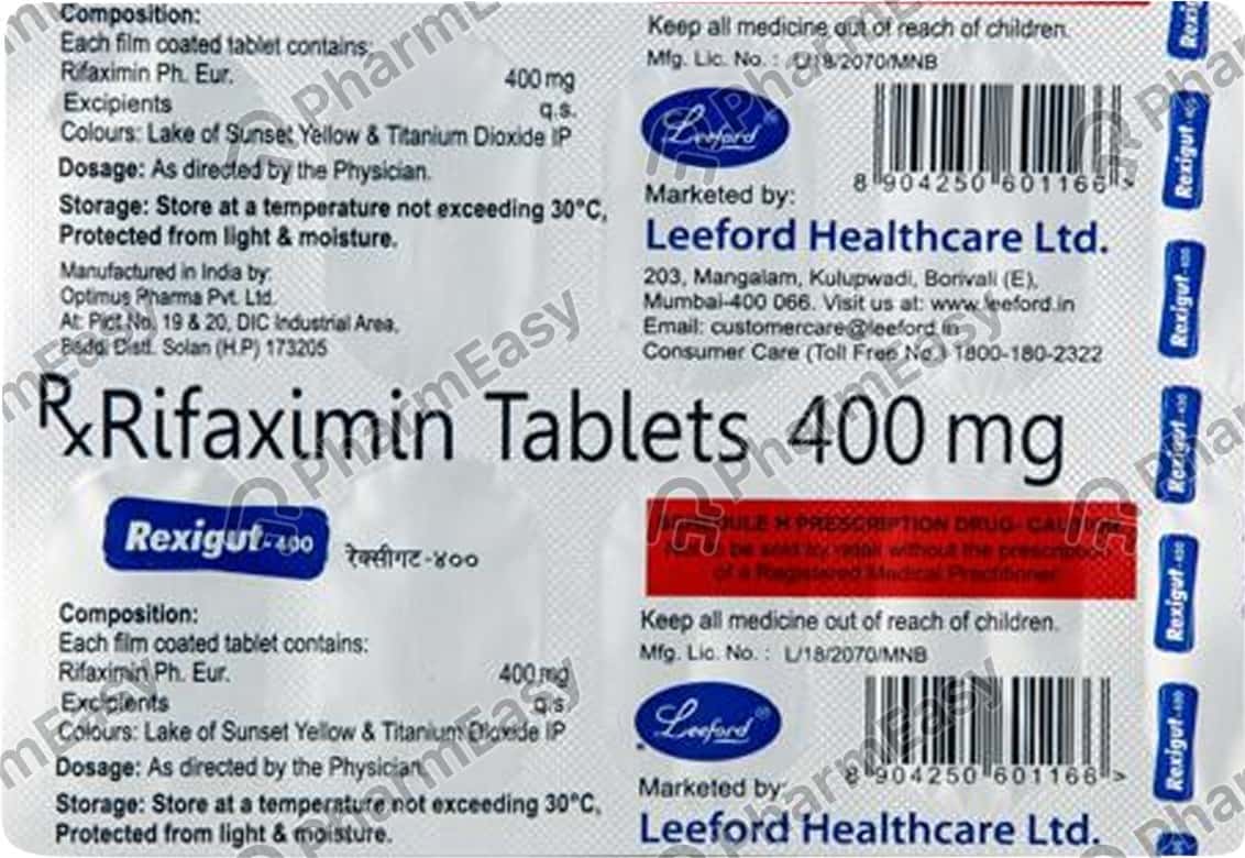 Rexigut 400 MG Tablet (10): Uses, Side Effects, Price & Dosage | PharmEasy