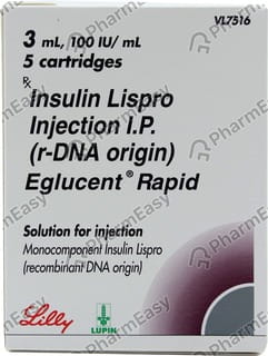 Eglucent Rapid 100 IU/ML Solution For Injection (3): Uses, Side Effects, Price, Dosage ...