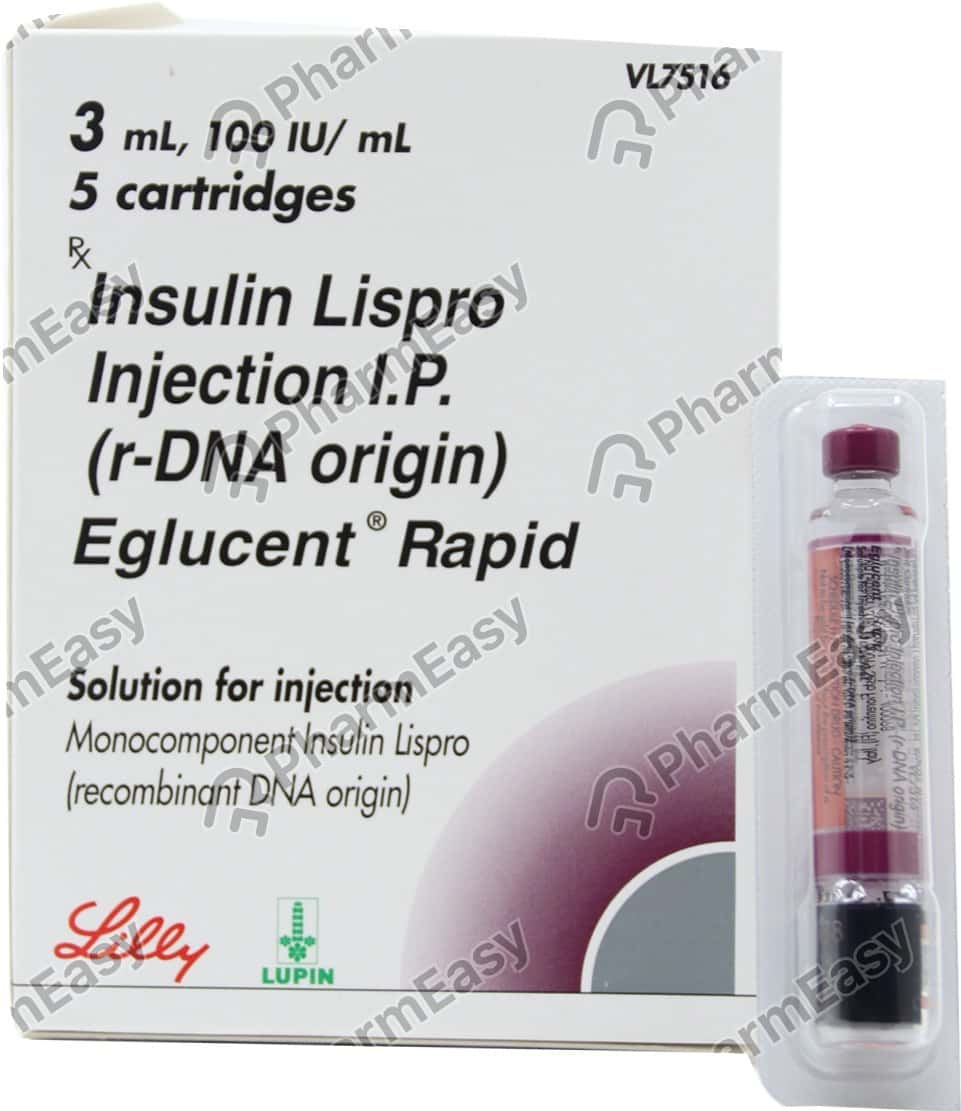 Eglucent Rapid 100 IU/ML Solution For Injection (3): Uses, Side Effects ...
